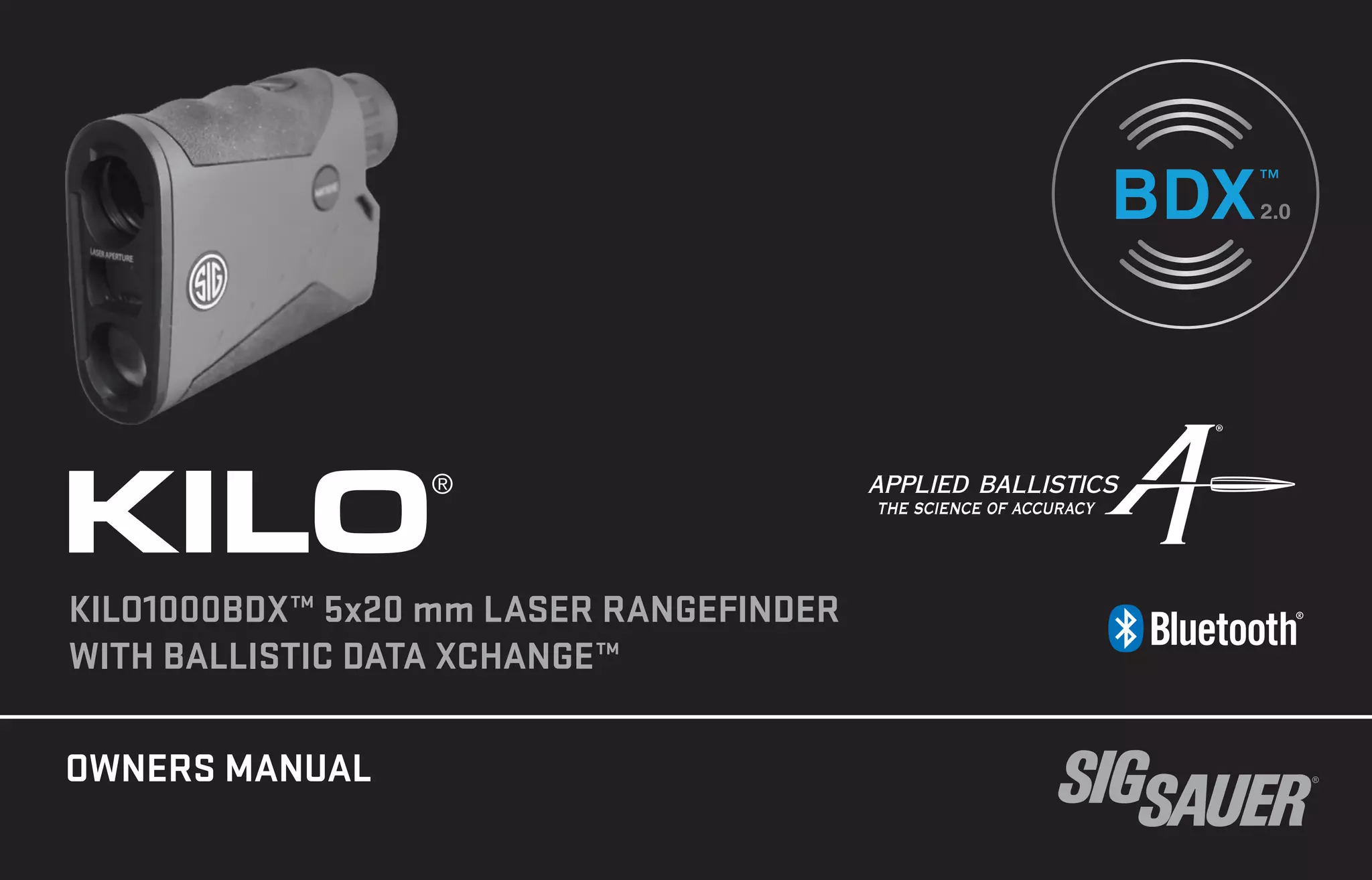Instruction Manual | Sig Sauer Kilo 1000 BDX | Optics Trade | PDF