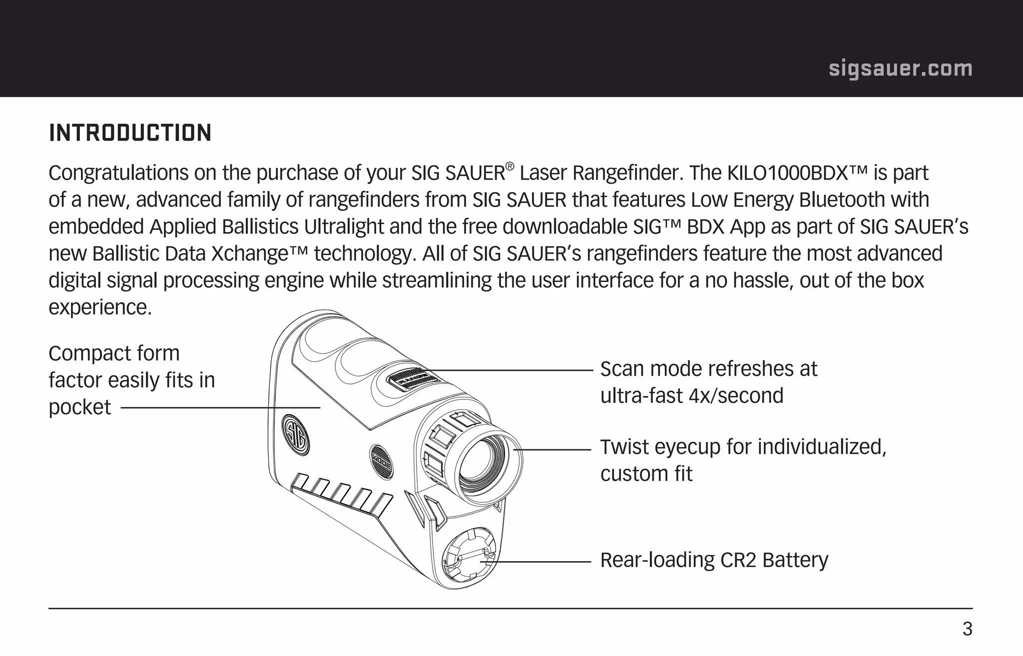 Instruction Manual | Sig Sauer Kilo 1000 BDX | Optics Trade | PDF