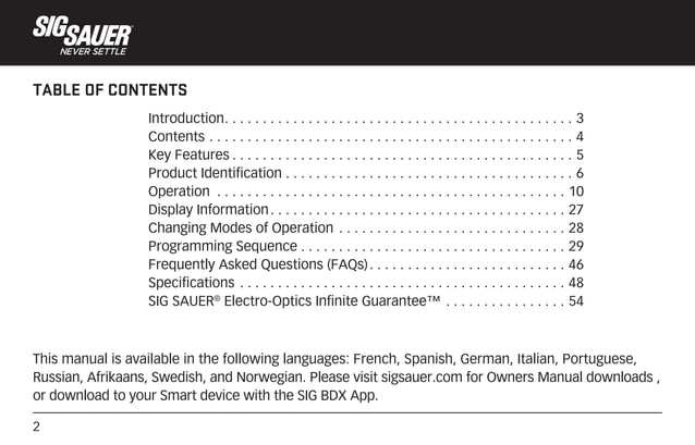 Instruction Manual | Sig Sauer Kilo 1000 BDX | Optics Trade | PPT