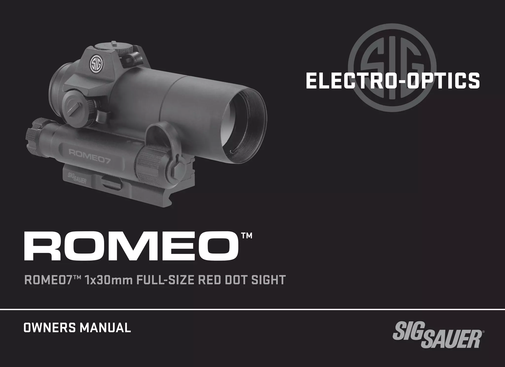 Instruction Manual | Sig Sauer Romeo7 1x30 | Optics Trade | PPT