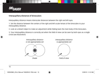 Instruction Manual | Sig Sauer Zulu9 Binoculars | Optics Trade | PDF