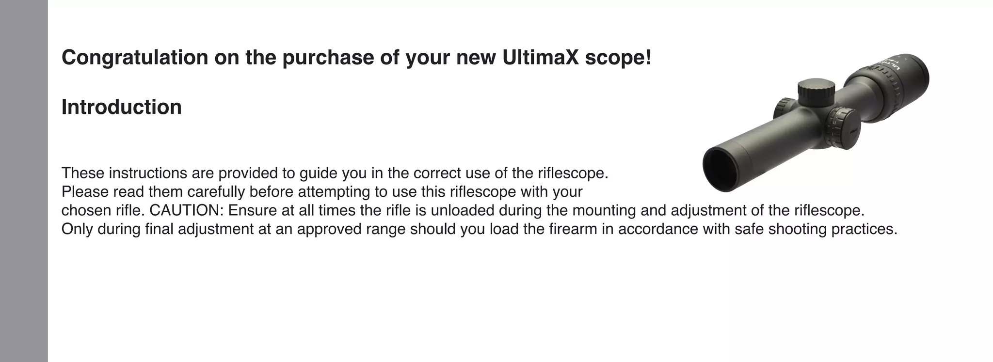 Instruction manual | Nikko Stirling Ultimax | Optics Trade | PDF
