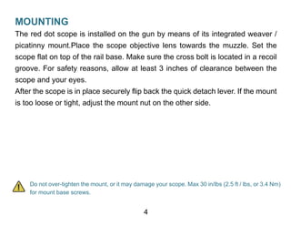 Instruction Manual | Vector Optics Scrapper Red Dot Sights | Optics ...