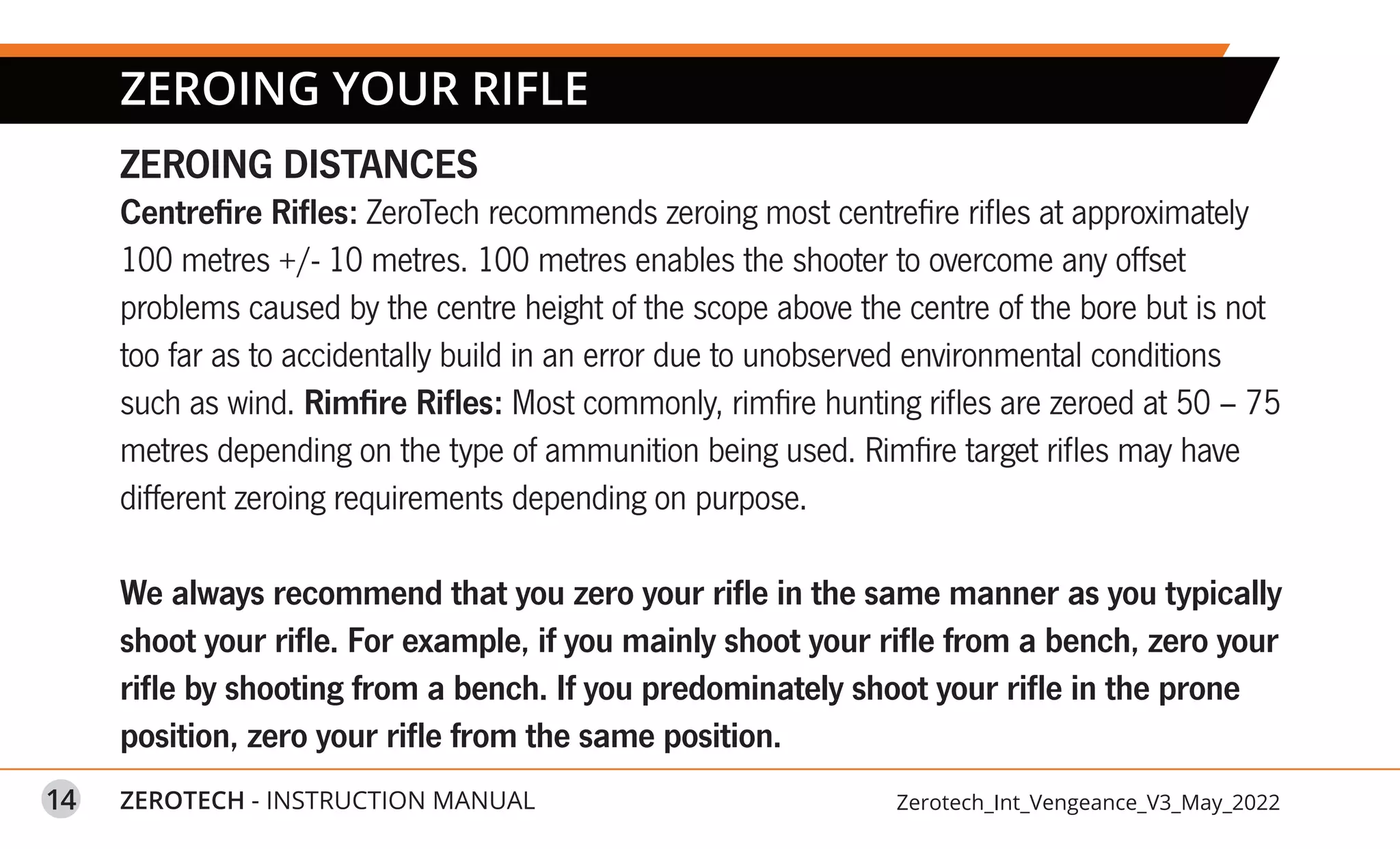 Instruction Manual | ZeroTech Vengeance Riflescopes | Optics Trade | PDF