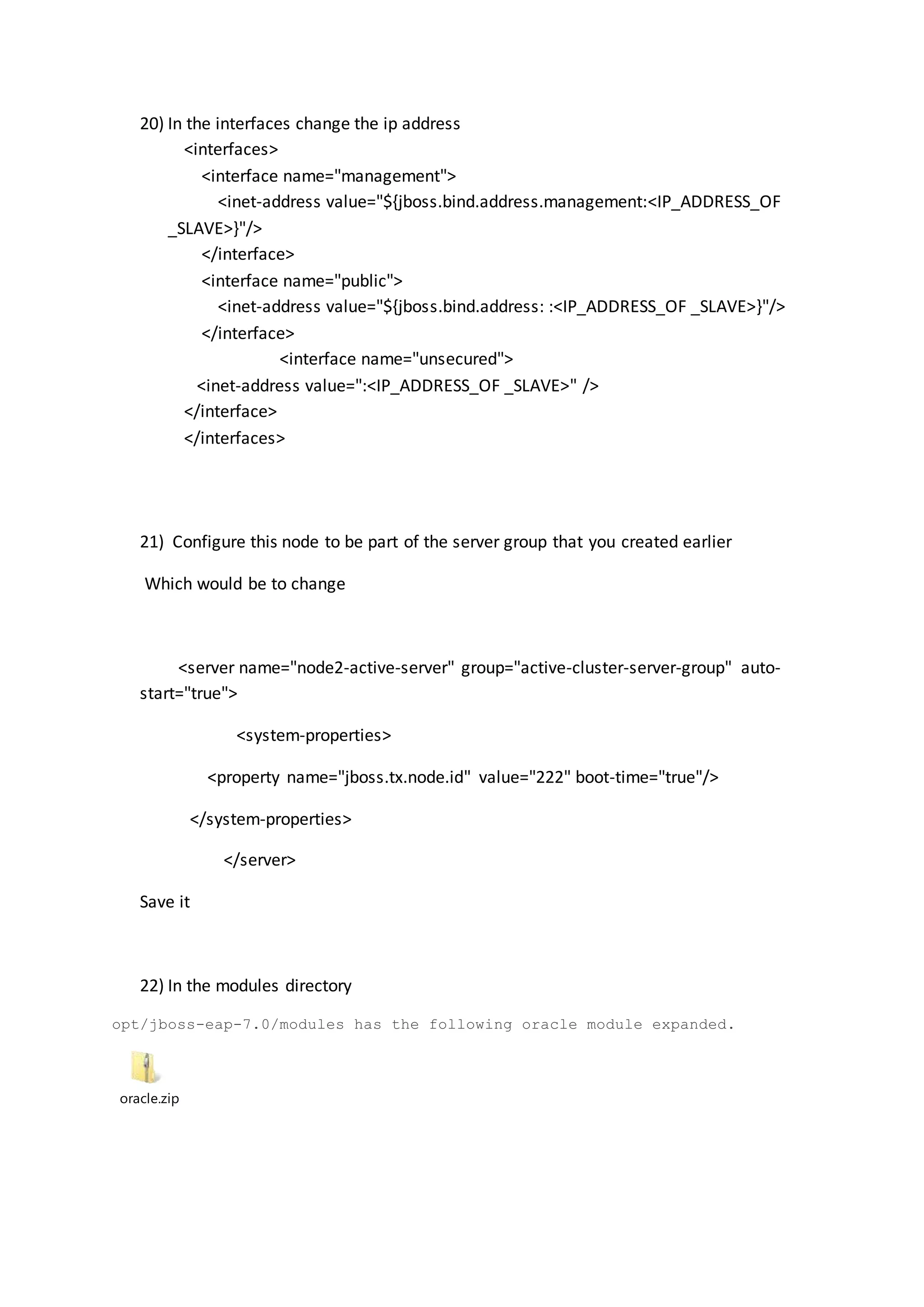 Instruction on creating a cluster on jboss eap environment | DOCX