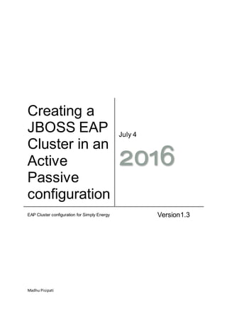 Instruction on creating a cluster on jboss eap environment | DOCX