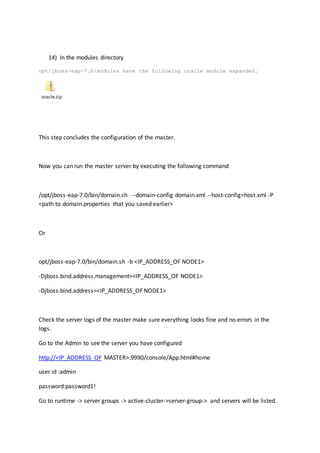 Instruction on creating a cluster on jboss eap environment | DOCX