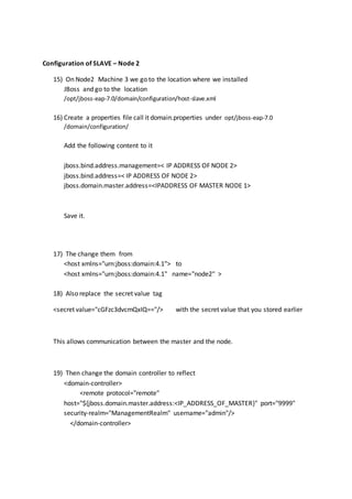 Instruction on creating a cluster on jboss eap environment | DOCX