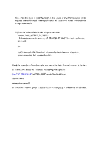 Instruction on creating a cluster on jboss eap environment | DOCX