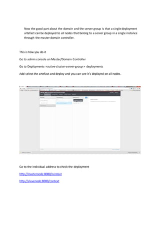 Instruction on creating a cluster on jboss eap environment | DOCX