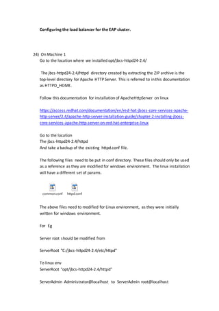 Instruction on creating a cluster on jboss eap environment | DOCX