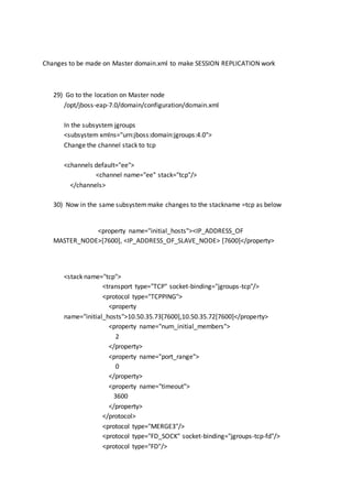 Instruction on creating a cluster on jboss eap environment | DOCX