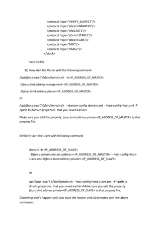 Instruction on creating a cluster on jboss eap environment | DOCX