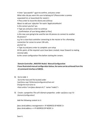 Instruction on creating a cluster on jboss eap environment | DOCX