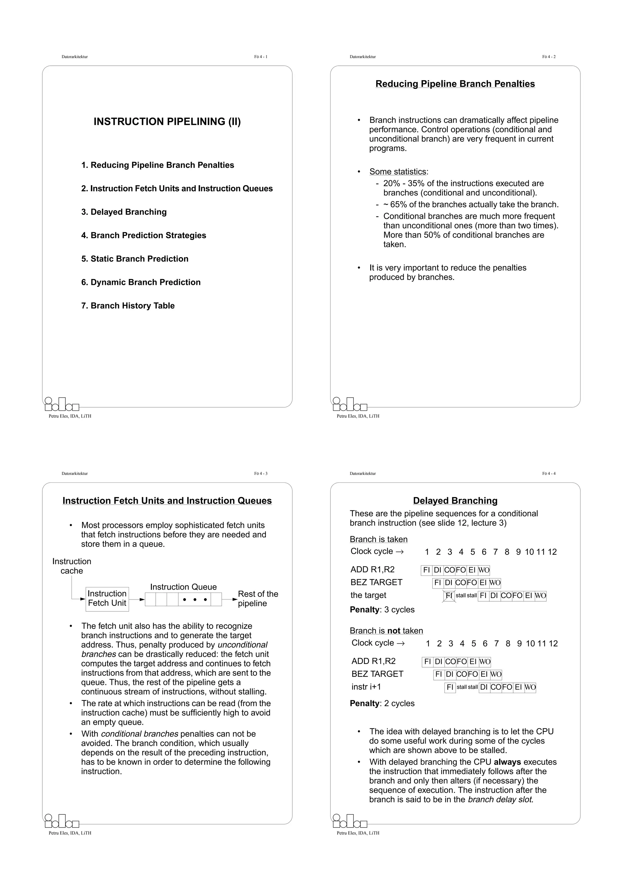 Instruction pipelining (ii) | PDF