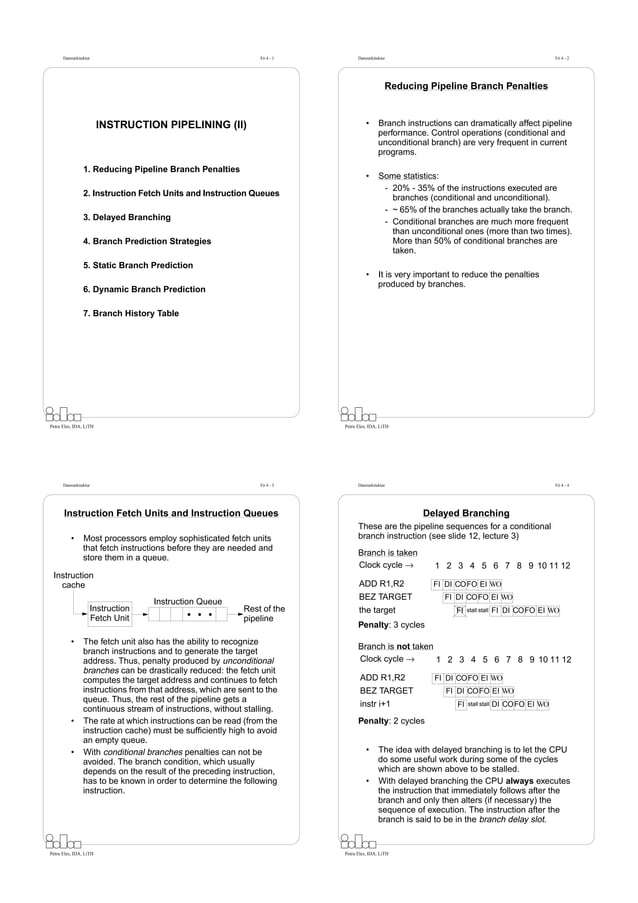 Instruction pipelining (ii) | PDF
