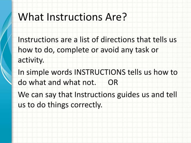 Instructions | PPT