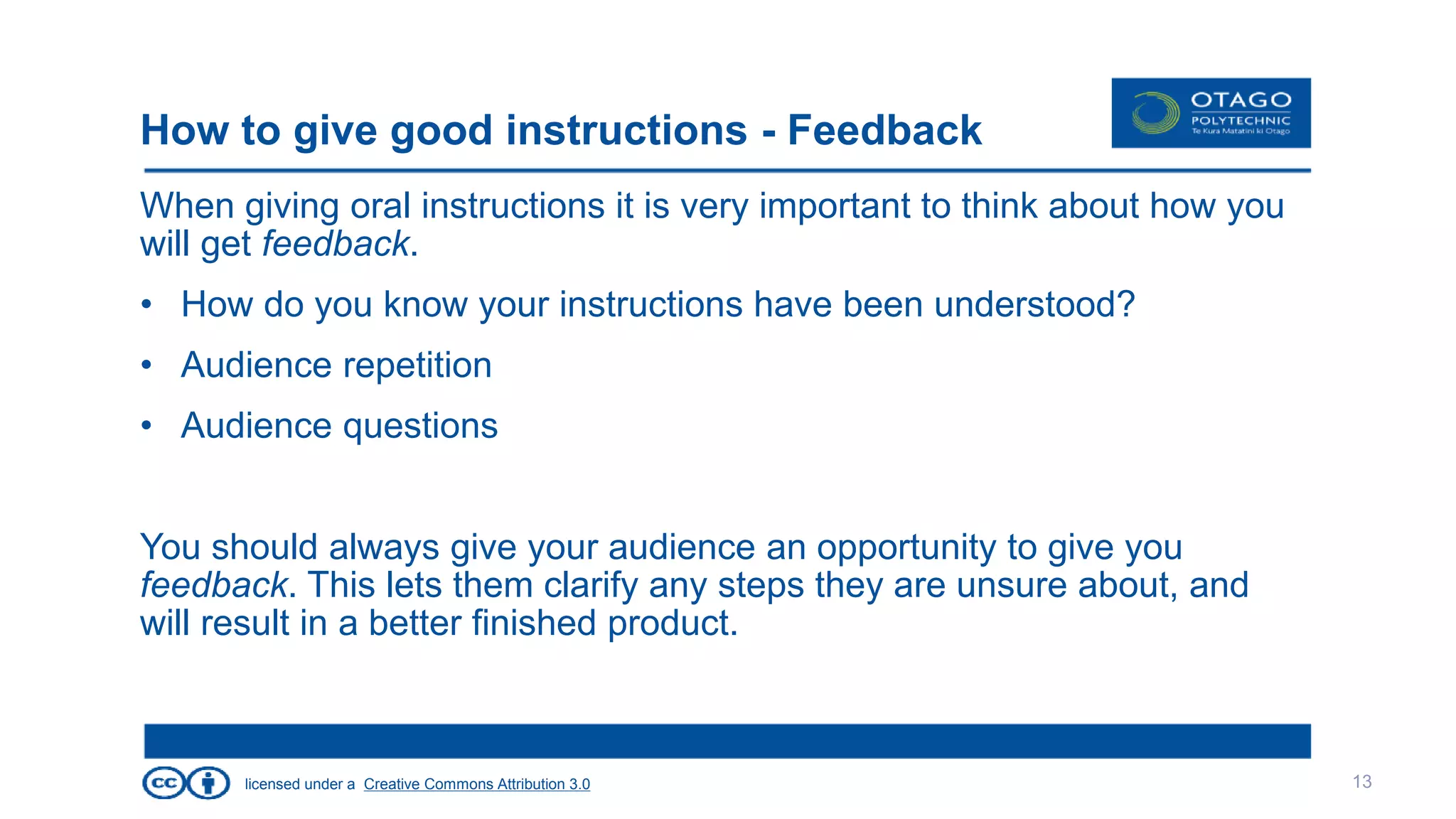 Giving and Receiving Instructions Powerpoint Presentation | PPTX