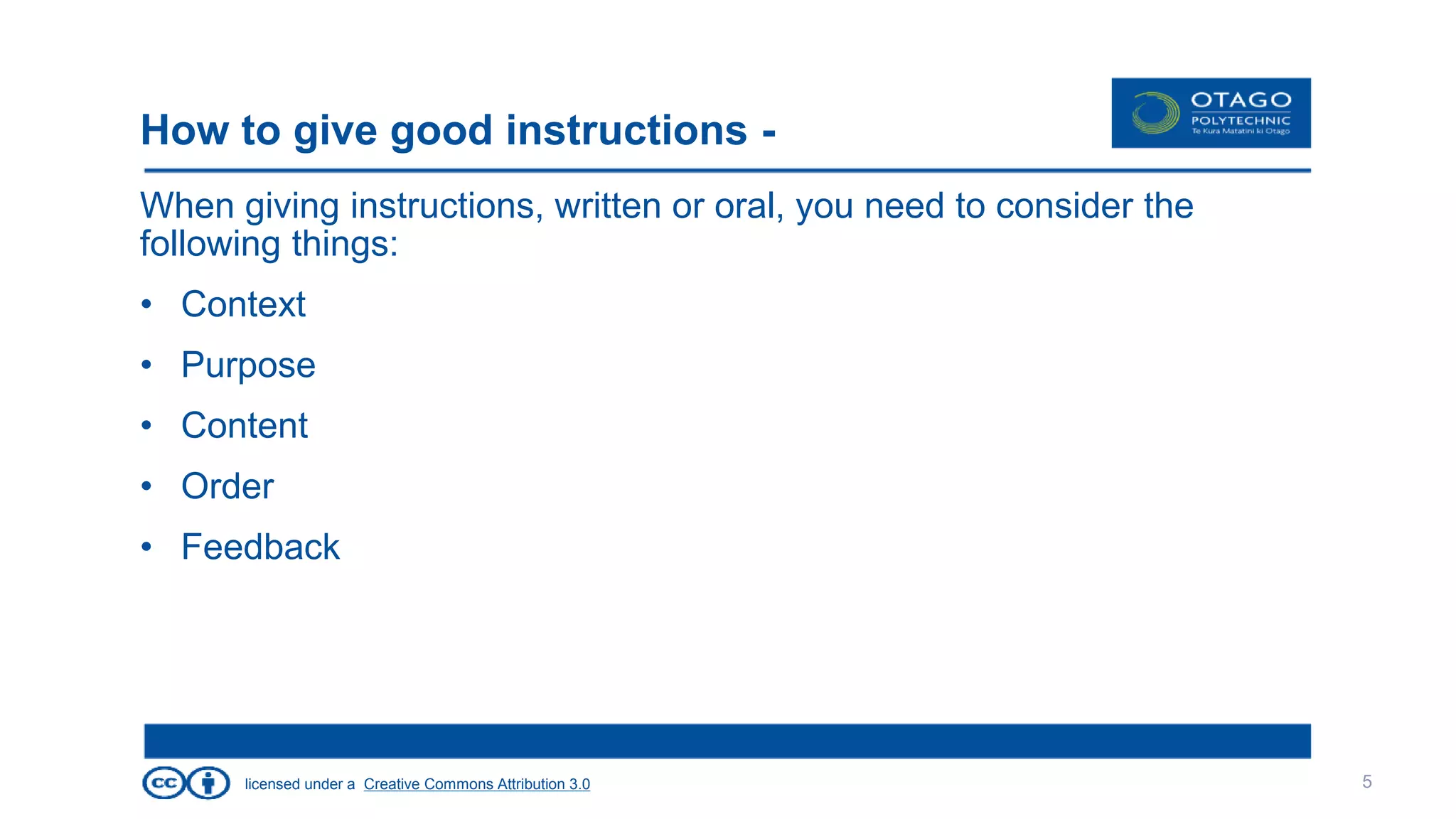 Giving and Receiving Instructions Powerpoint Presentation | PPTX