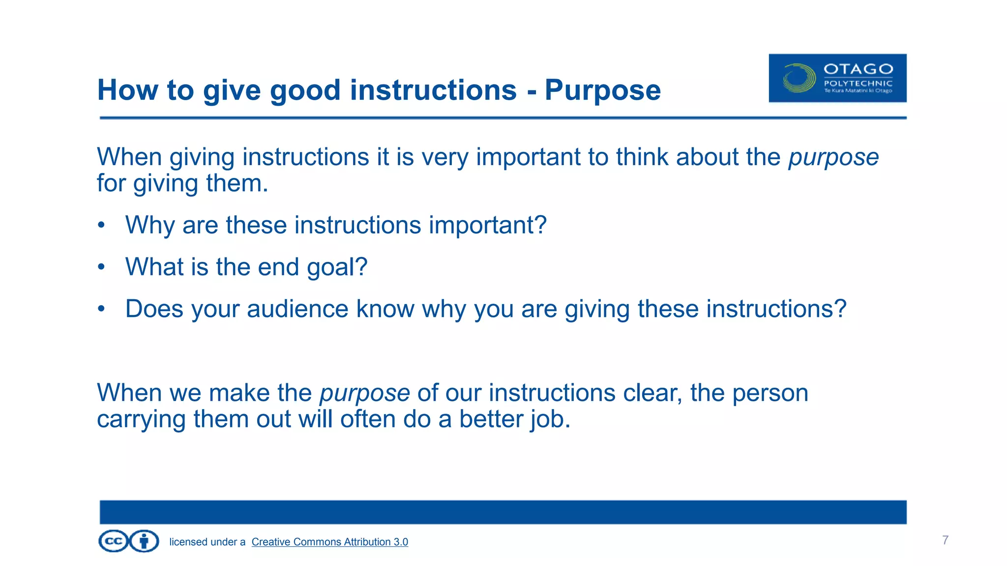 Giving and Receiving Instructions Powerpoint Presentation | PPTX