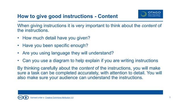 Giving and Receiving Instructions Powerpoint Presentation