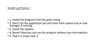 Instructions how to install an application | PPT