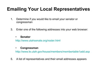 Email Your Local Representatives | PPT