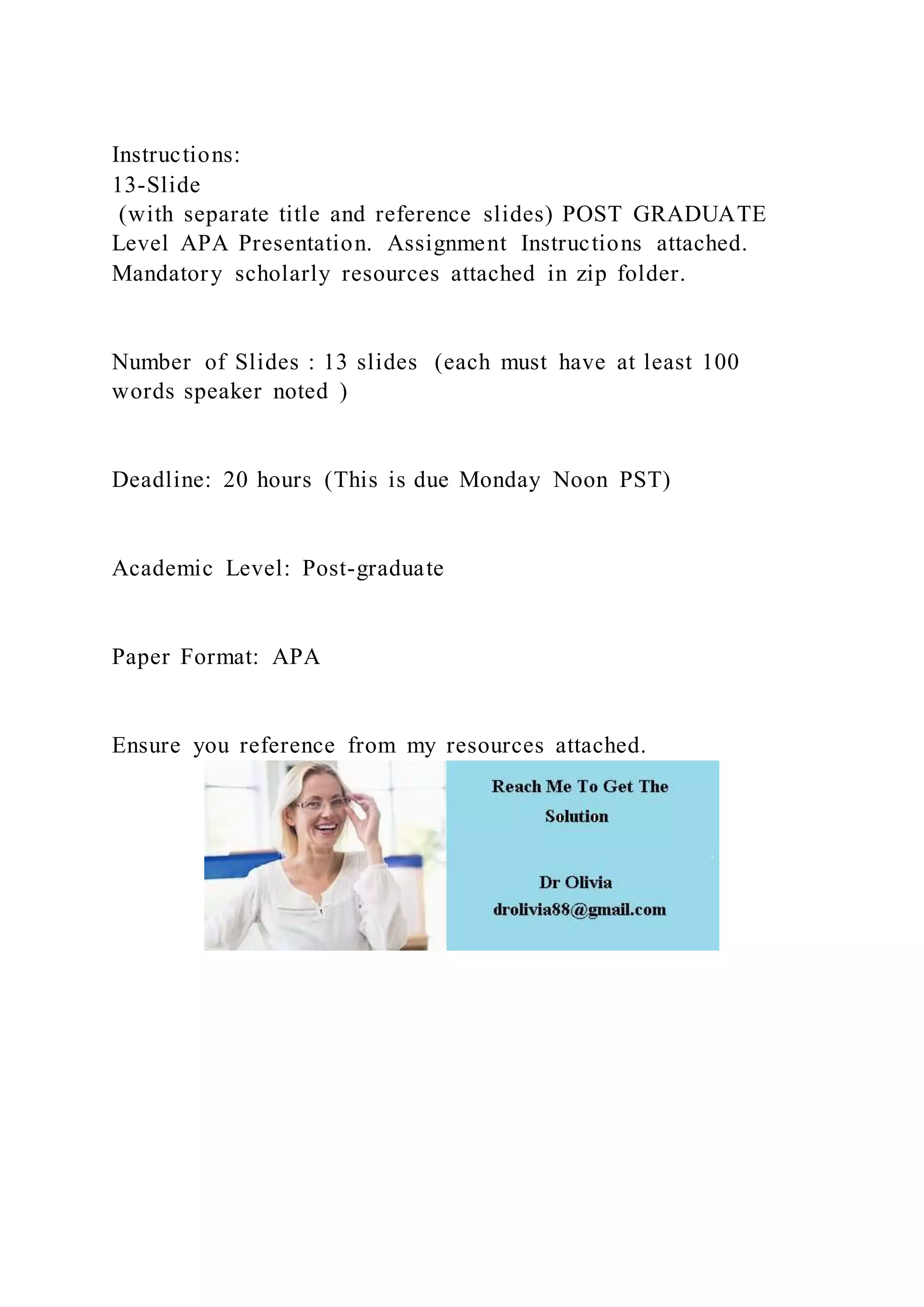 Instructions 13-Slide (with separate title and reference slides | DOCX ...