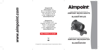 Instructions AIMPOINT Micro Sight Blaser Rifles | Optics Trade | PDF