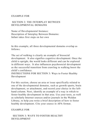 INSTRUCTIONS AND SAMPLE ENTRIES FOR YOUR CHILD DEVELOPMENT CHART.docx ...