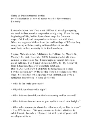 INSTRUCTIONS AND SAMPLE ENTRIES FOR YOUR CHILD DEVELOPMENT CHART.docx ...