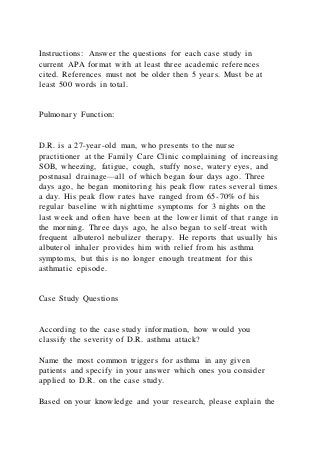 Instructions Answer the questions for each case study in current AP | PDF