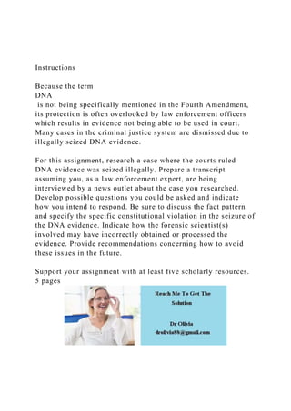 InstructionsBecause the term DNA is not being specifical.docx