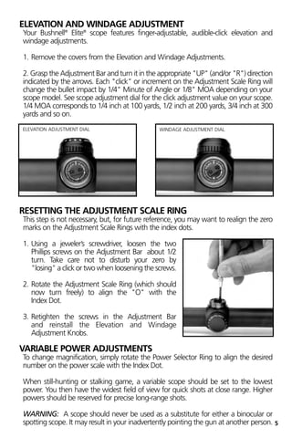 Instructions BUSHNELL Elite Riflescope | Optics Trade | PDF