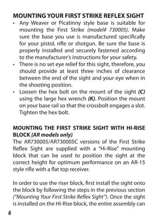 Instructions BUSHNELL First Strike Reflex Red Dot Sight | Optics Trade ...