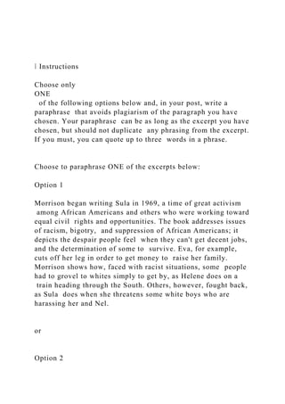 InstructionsChoose only ONE of the following options .docx