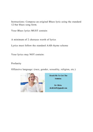 Instructions Compose an original Blues lyric using the standard.docx