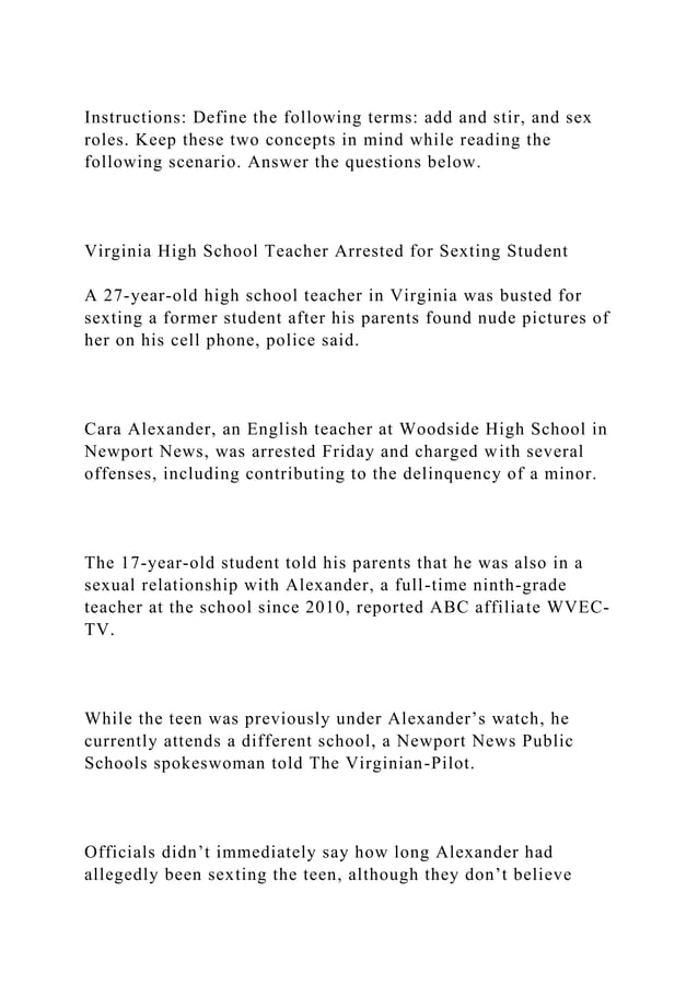 Instructions Define the following terms add and stir, and sex role.docx