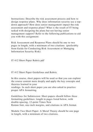 Top-Down Risk Assessment and Response Plans | PDF