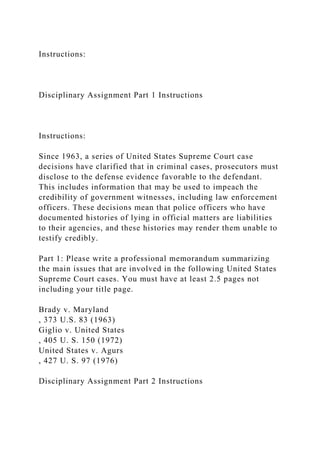 InstructionsDisciplinary Assignment Part 1 Instructions.docx