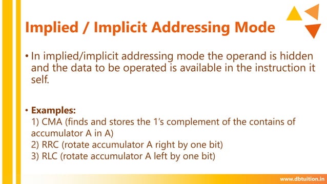Addressing Modes of 8085 Microprocessor | PPTX