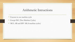 Instruction set of 8051 Microcontrollers | PPTX