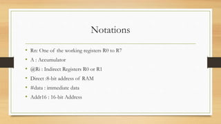Instruction set of 8051 Microcontrollers | PPTX | Computing | Technology & Computing