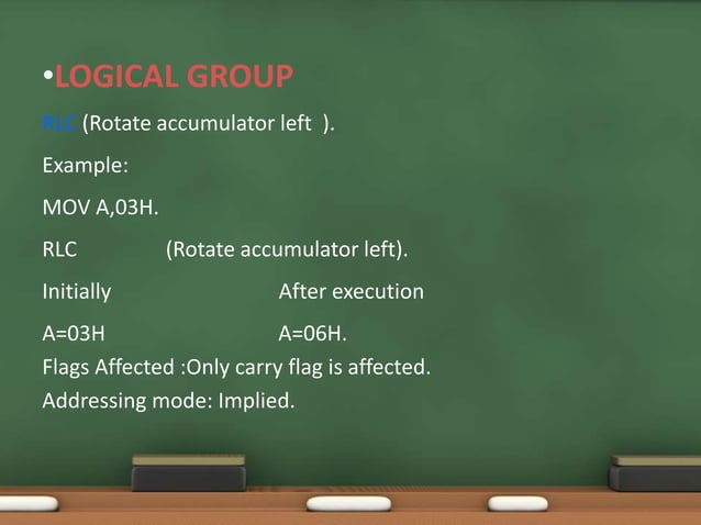 Instruction set 8085 | PPTX | Programming Languages | Computing