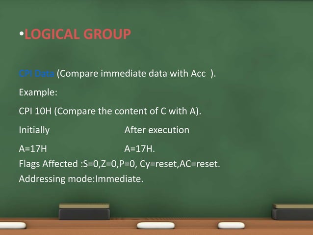 Instruction set 8085 | PPTX | Programming Languages | Computing