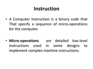 Instruction set and instruction execution cycle | PPTX | Computing ...