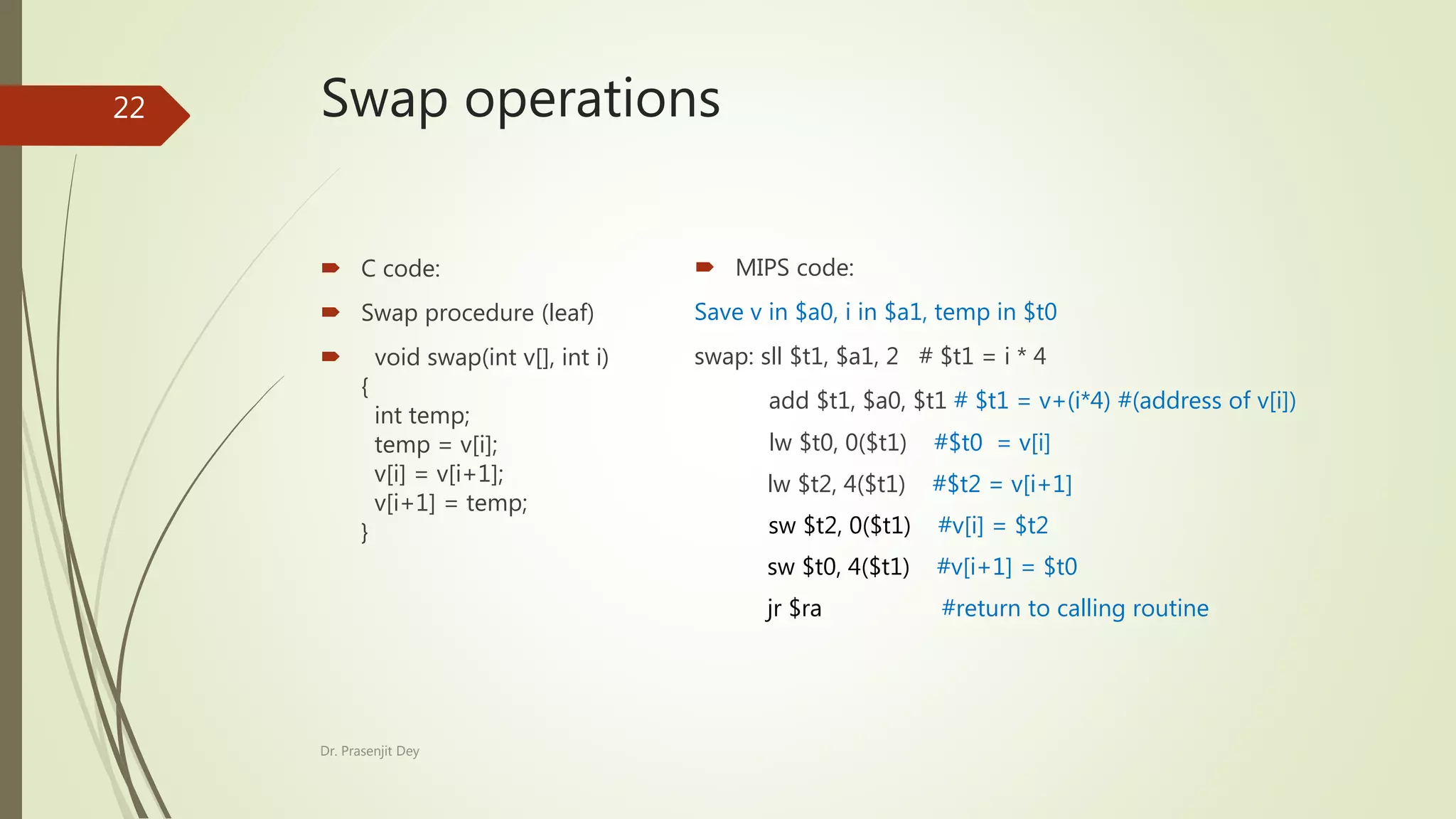 Instruction Set Architecture Mips Pptx Programming Languages
