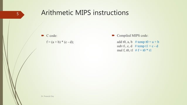 Instruction Set Architecture Mips Pptx Programming Languages