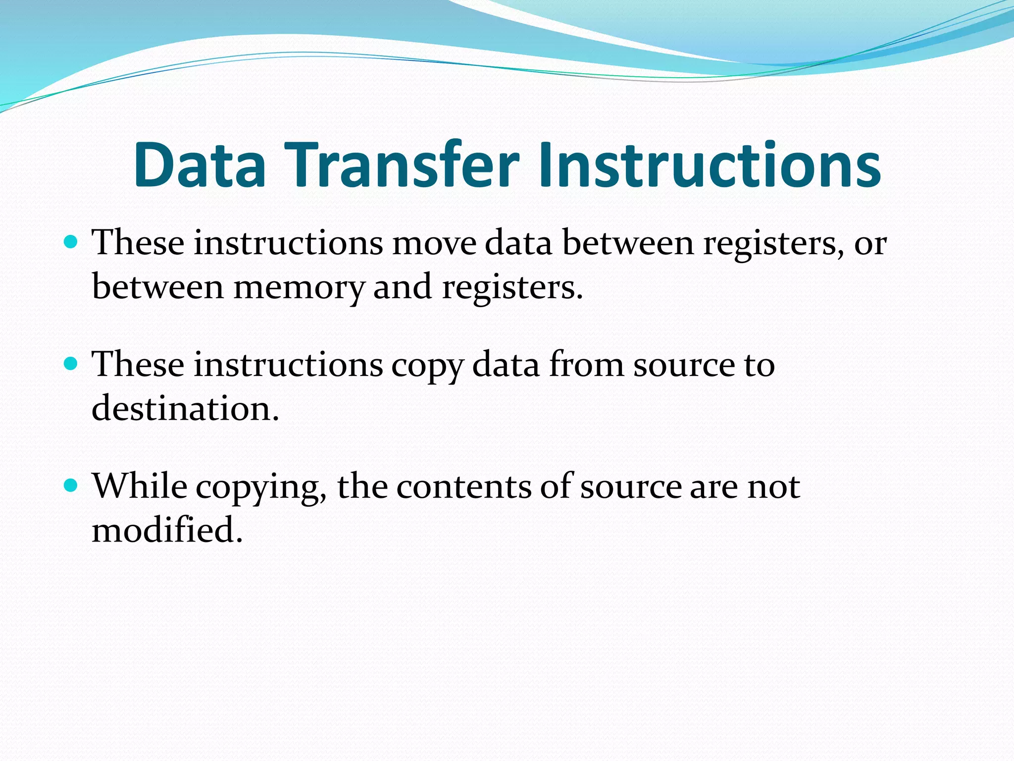 Instruction set of 8085 | PPT | Data Storage and Warehousing | Computing