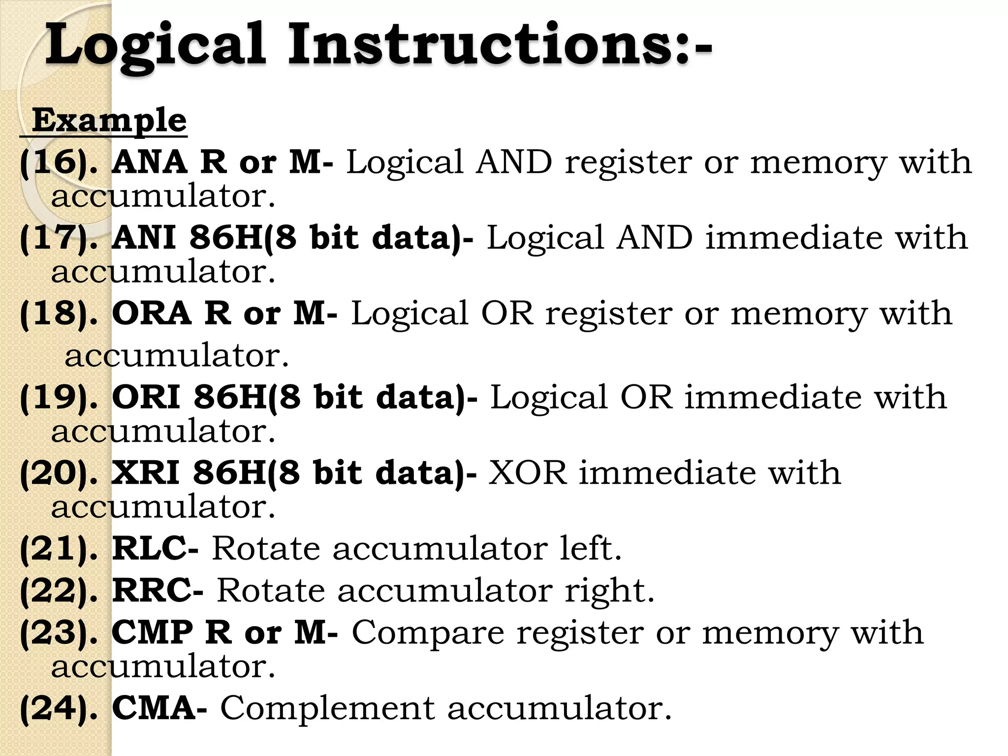 Instruction set of 8085 microprocessor | PPT Instruction set of 8085 microprocessor | PPT
